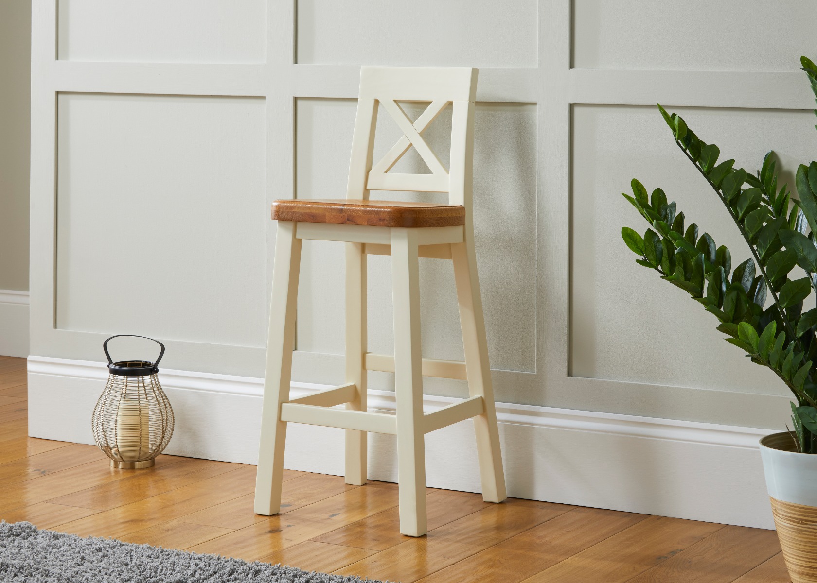 Cream Painted Tall Bar Stool | Billy | Free Delivery | Top Furniture