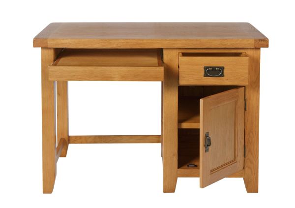 Country Oak Single Pedestal Computer Desk | Home Office A | Top Furniture