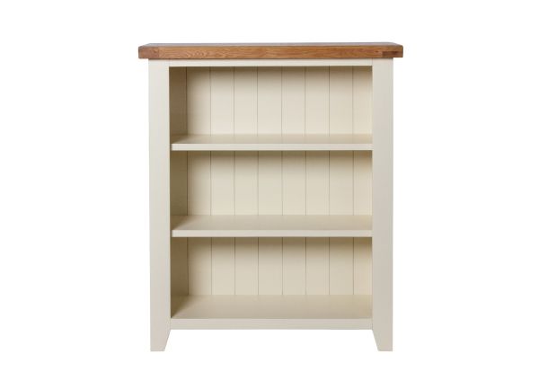 Country Cottage Cream Painted Small Low Oak Bookcase