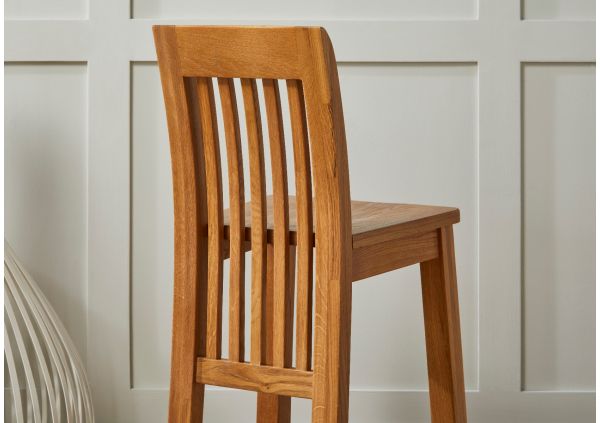 Westfield Tall Solid Oak Kitchen Stool - Free Delivery | Top Furniture