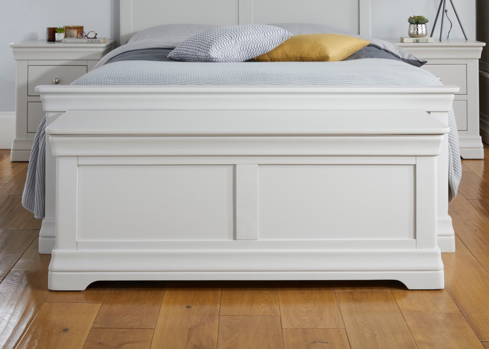 Toulouse Grey Painted Large Storage Blanket Box | Fully Assembled | Top ...