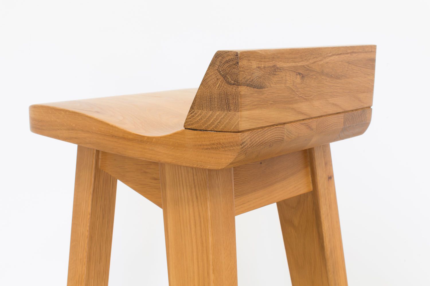 Solid Oak Contemporary Bar Stool | Wave | Free Delivery | Top Furniture