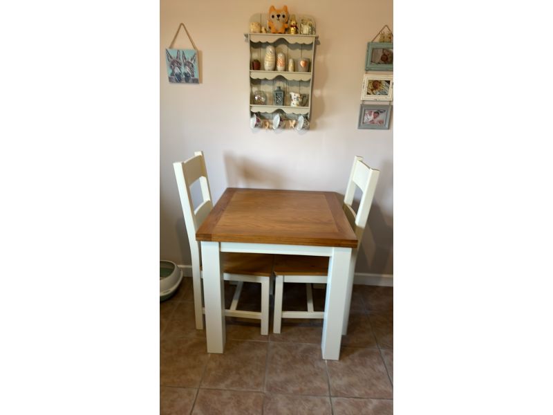 Small Cream Painted Square Oak Dining Table - Free Delivery | Top Furniture