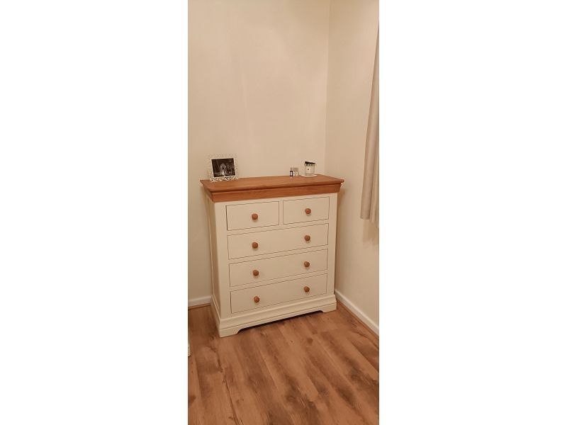 Farmhouse Cream Painted 2 Over 3 Chest of Drawers - Free Delivery | Top ...