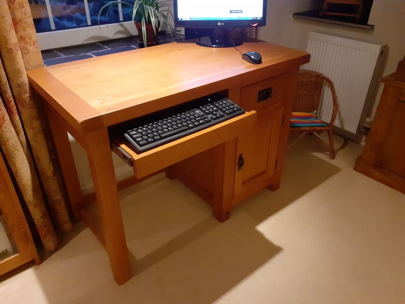 Country Oak Single Pedestal Computer Desk | Home Office A | Top Furniture